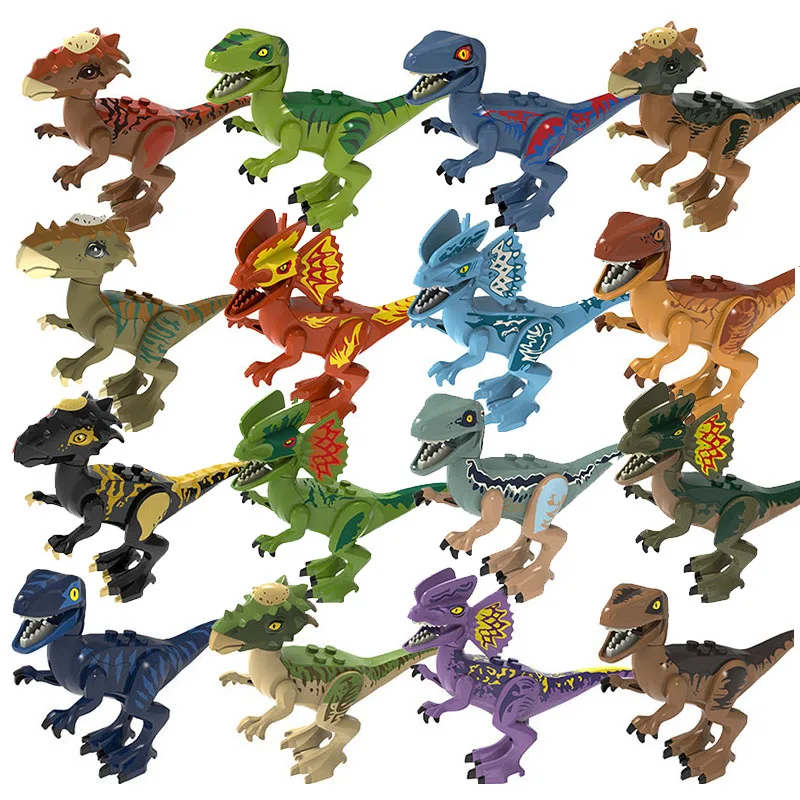 Assemble Building Block Jurassic Park Tyrannosaur Rex Dilophosaurus ...