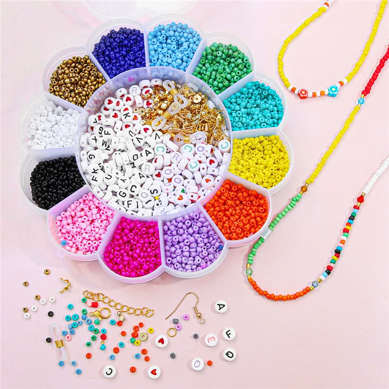 Jewelry Making Kit ABS Pearl Beads Alphabet Letter Beads Set Hook Glass ...