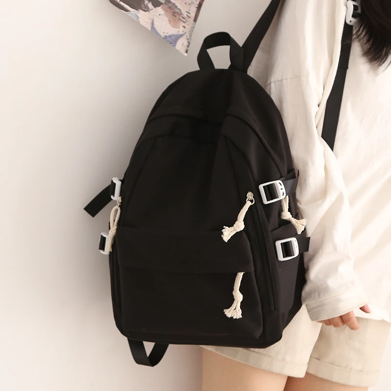 Black Canvas Backpacks For Girls