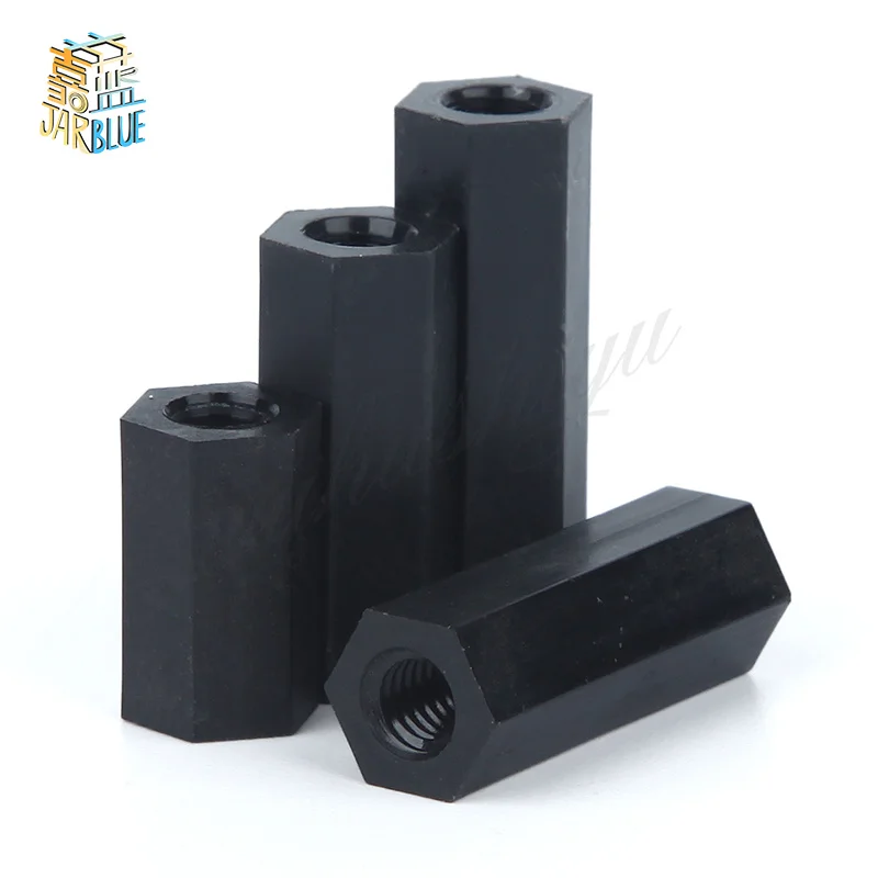 50Pcs M2 M2.5 M3 M4 Black Spacing Screws Hex Nylon Standoff Spacer ...