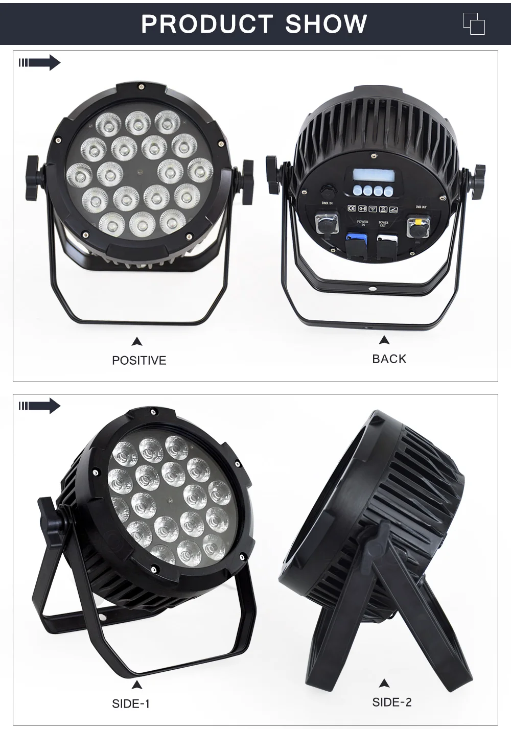 Waterproof LED Par Light 18X18W RGBWA+UV Dmx Control Lyre Wash Professional Dj Outdoor Entertainment