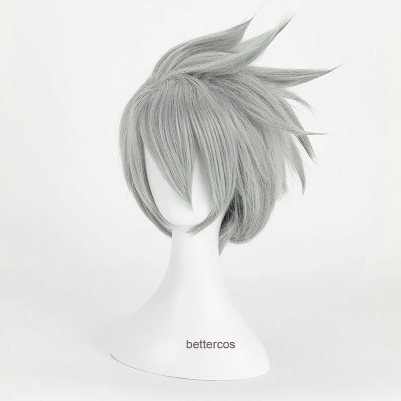 Hatake Kakashi Cosplay Wigs Short Layered Silver Grey Heat Resistant ...