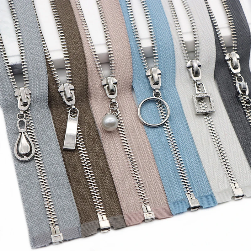 80/100cm Silver Teeth Metal Zipper Open-end Zip For Down Jacket Skirt ...