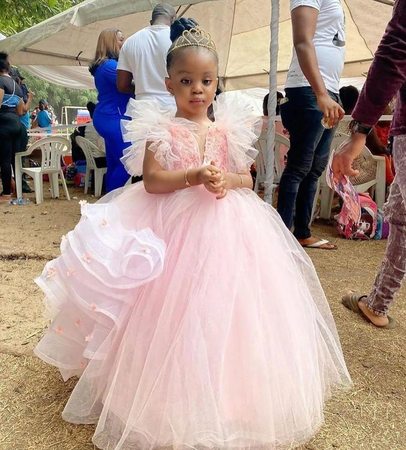 Pink Puffy Dresses For Kids