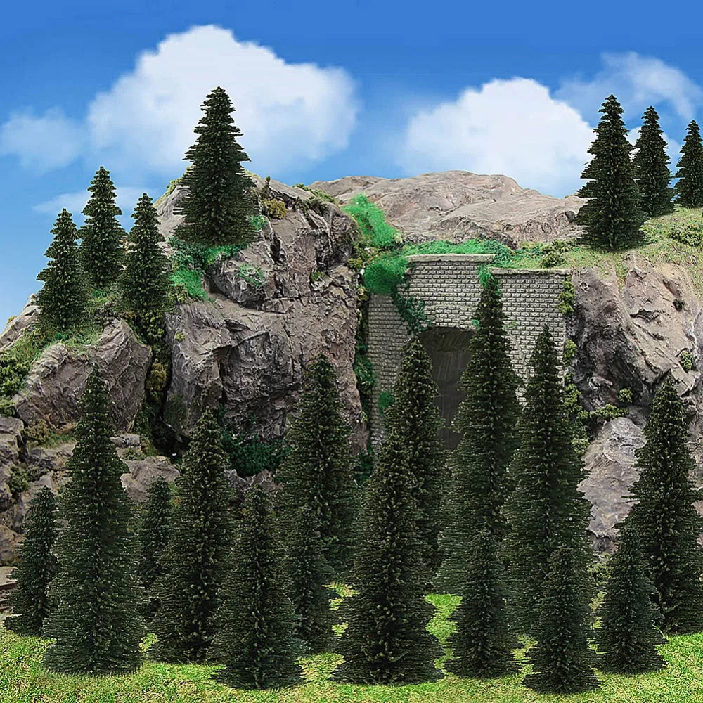 Model Pine Trees Green Model Tree N HO O Scale for Model Railway Layout ...