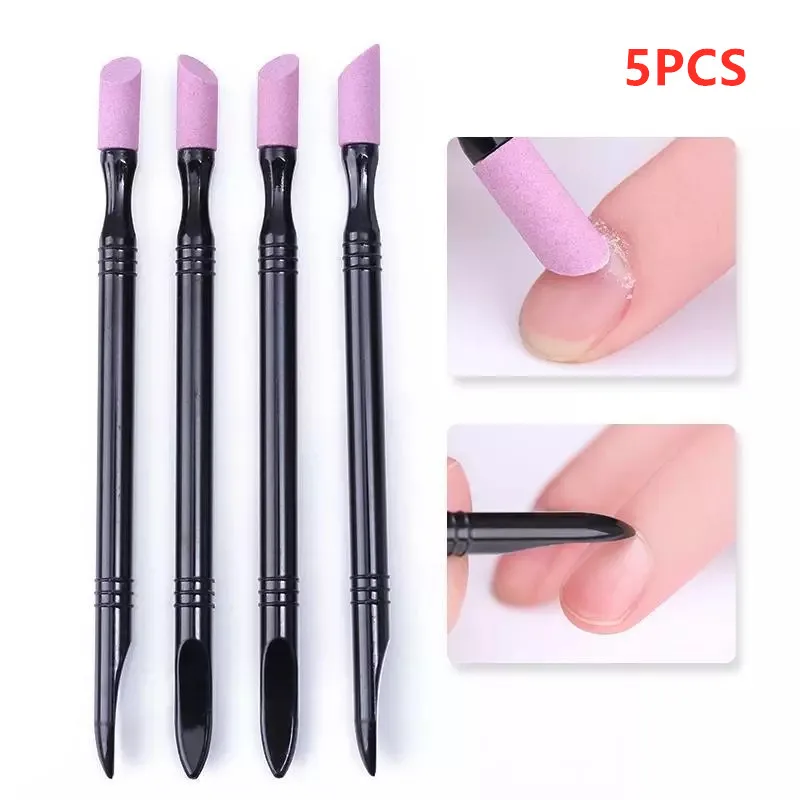 5pcs Double-end Quartz Nail Cuticle Hangnails Remover Dead Skin Pusher ...
