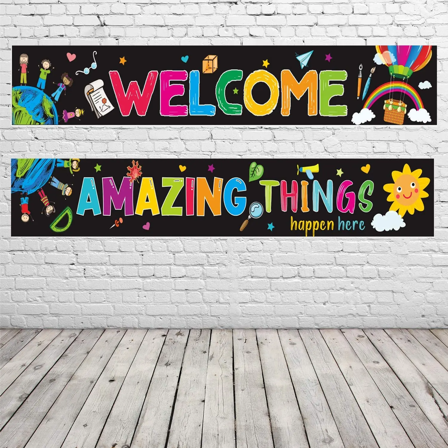 2 Pack Classroom Welcome Banner Poster Back To School Banner 2 Pack Classroom Welcome Banner Poster Back To School Banner