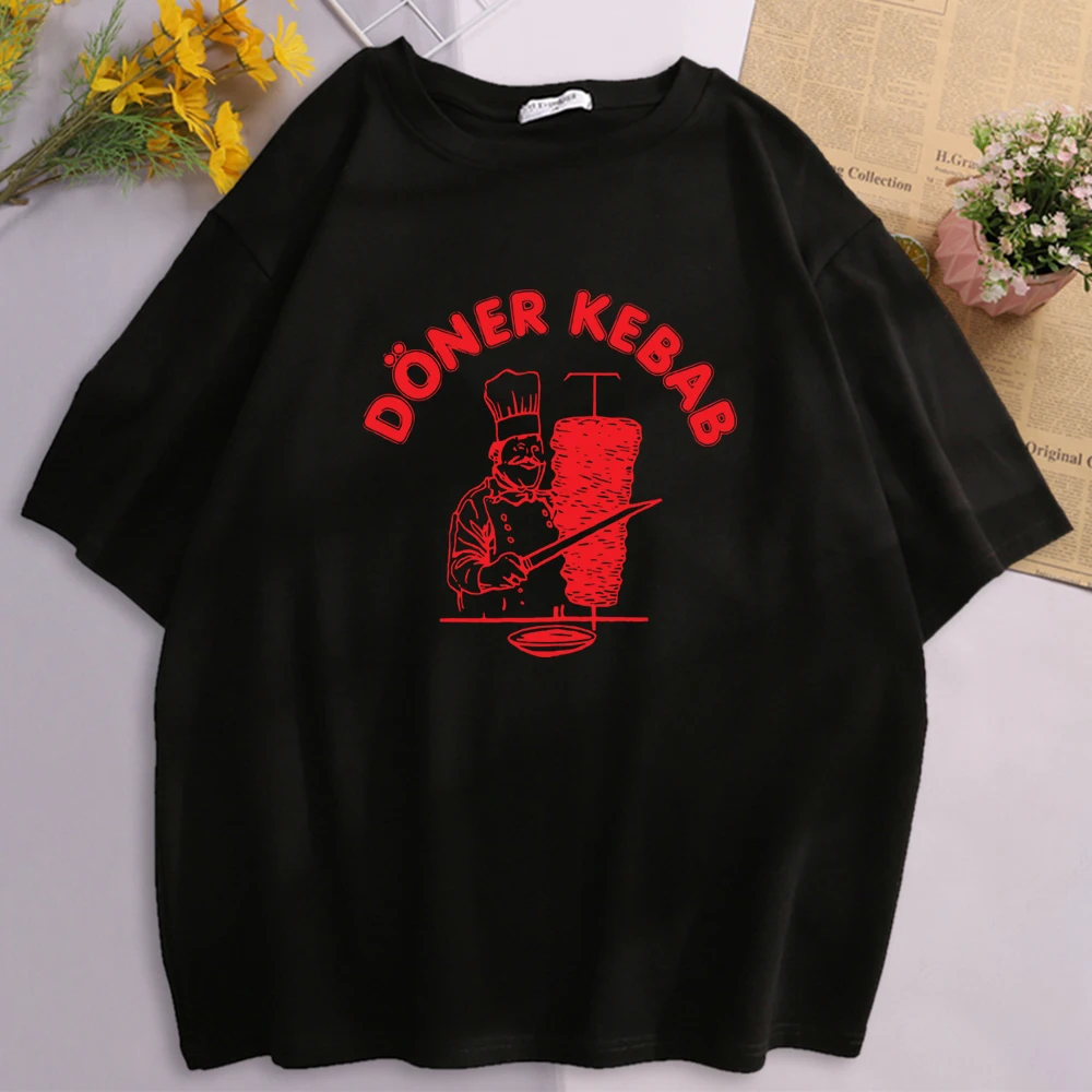 Man Oversized Harajuku Doner kebab Print T shirts 2021 New Loose Short ...