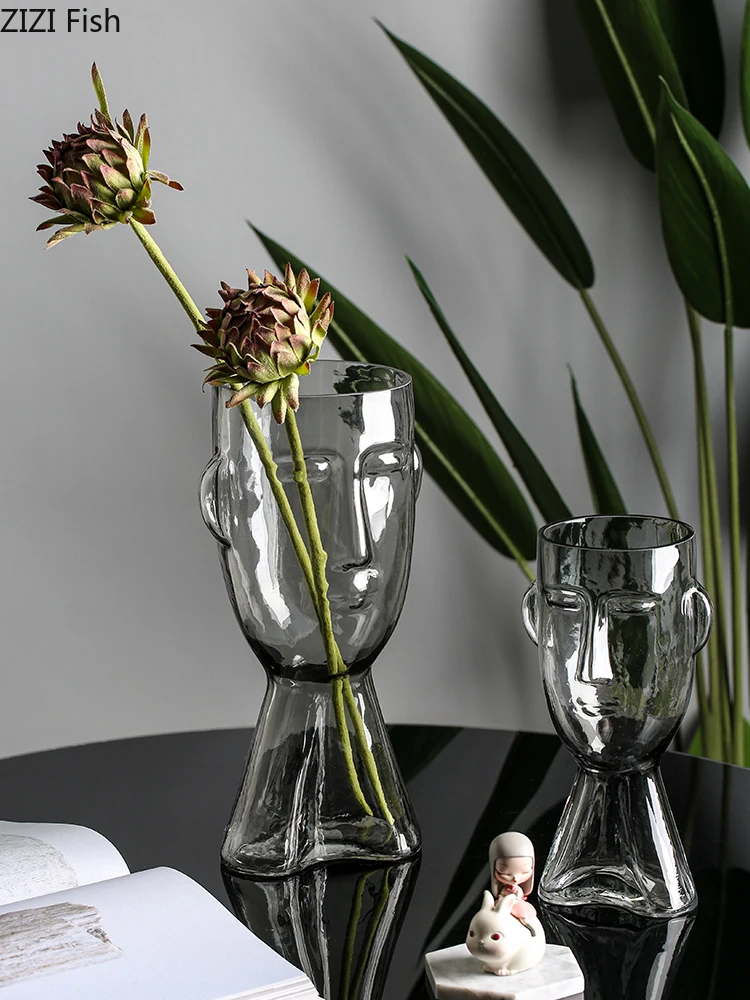 Line Face Vase Abstract Face Vase Pampass Grass Vase Nordic Human Face ...