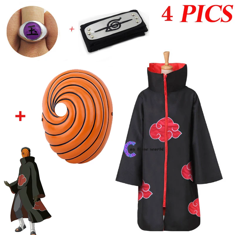 2021 New Fashion Anime Uchiha-obito Cosplay Black Cloak Costumes For ...