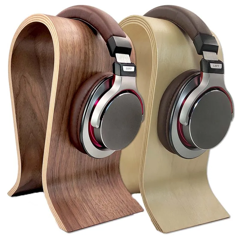 U-Shape-Wooden-Headphones-Stand-Holder-Universal-Earphones-Holder-for ...