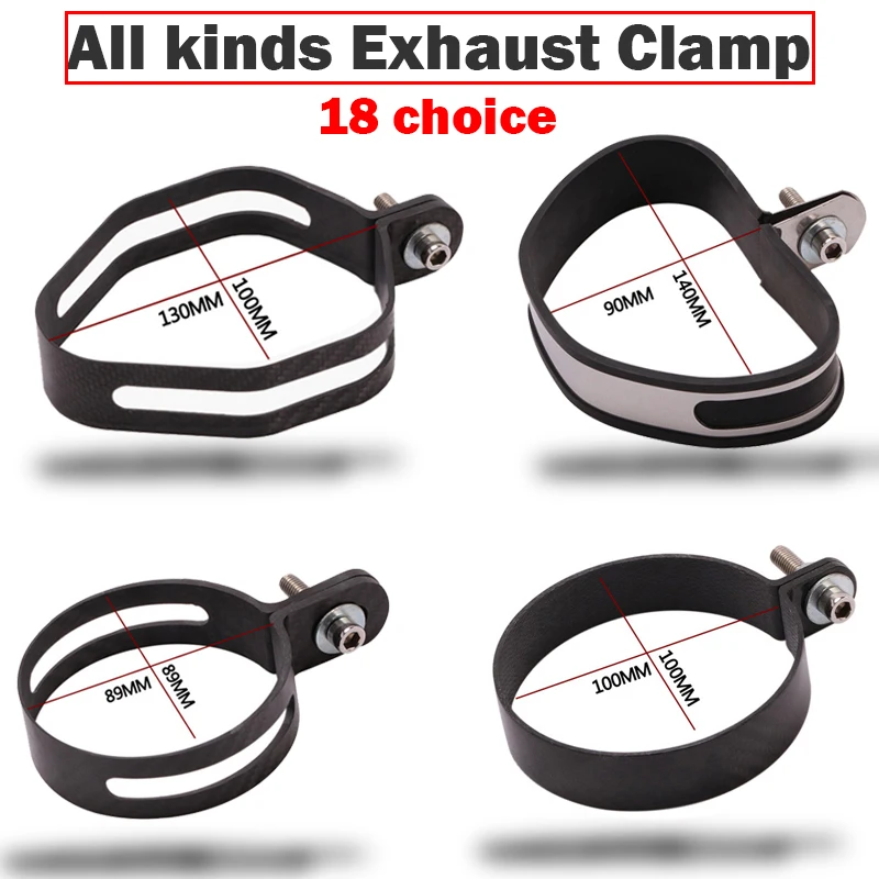 Motorcycle-Exhaust-Muffler-Escape-Clamp-Carbon-Fiber-Hanger-Bracket ...