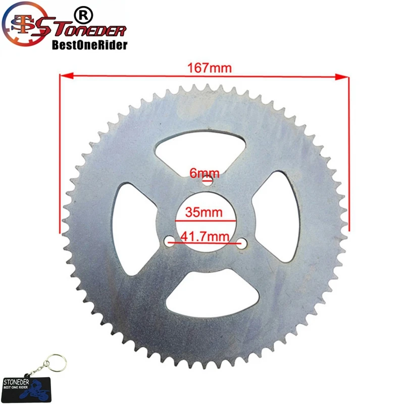 Stoneder 64 Tooth 35mm T8f Pocket Bike Steel Rear Chain Sprocket For ...