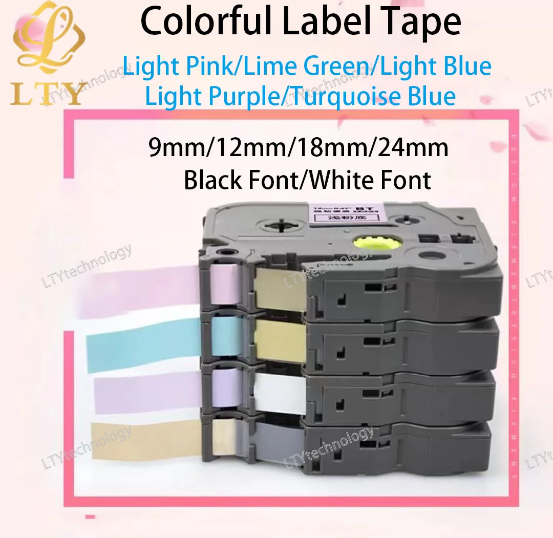 9mm-12mm-18mm-24mm-Colorful-Label-Tape-Compatible-for-Label-Maker ...