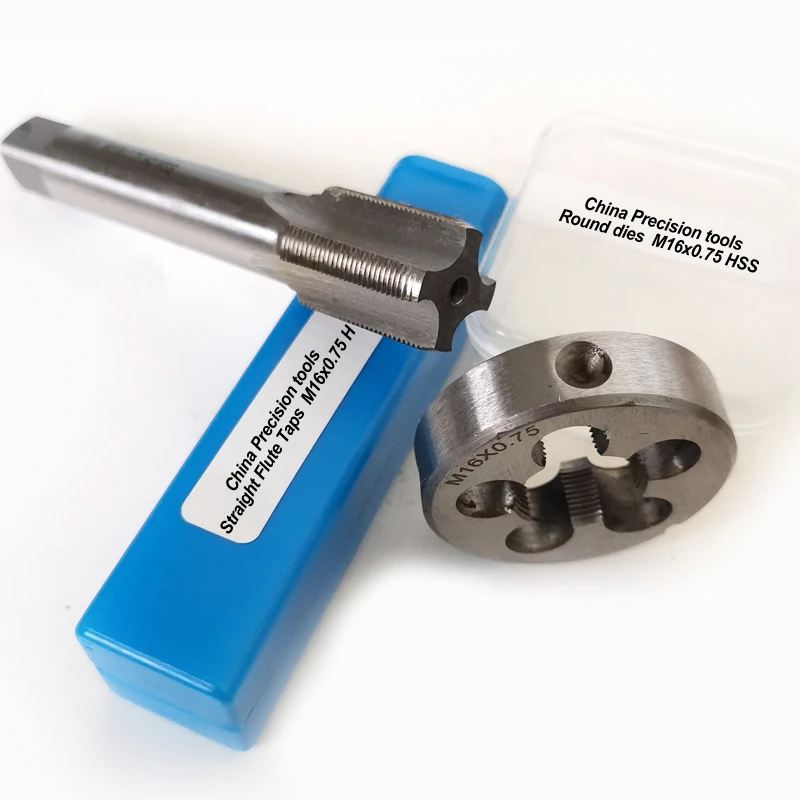 2pcs Hss Metric Hand Tap And Die Set M16 M16x1.5 M16x2 M16x1.25 M16x1 ...