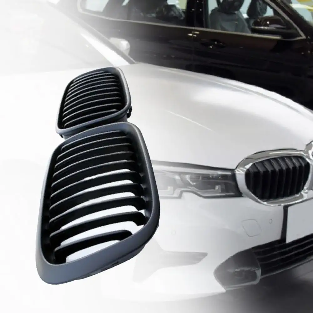 1 쌍의 자동 그릴 신장 수정 매트 블랙 교체 51138208489 51138208490 BMW 3 시리즈 E46 4 도어 ...