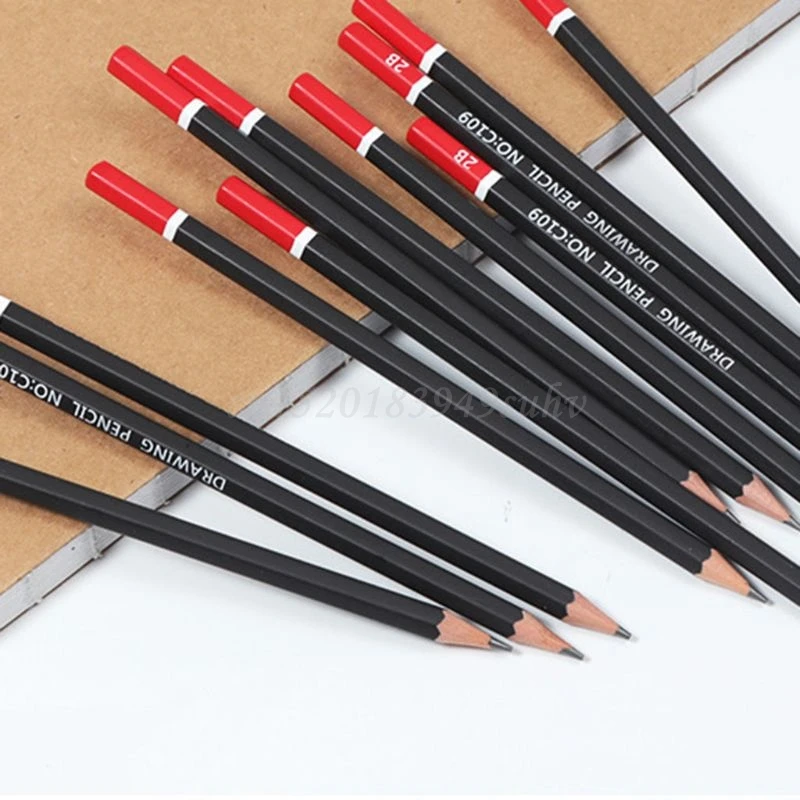 OOTDTY-12pcs-box-Graphite-Pencil-Sketch-Drawing-Writing-2H-HB-2B-3B-3H ...