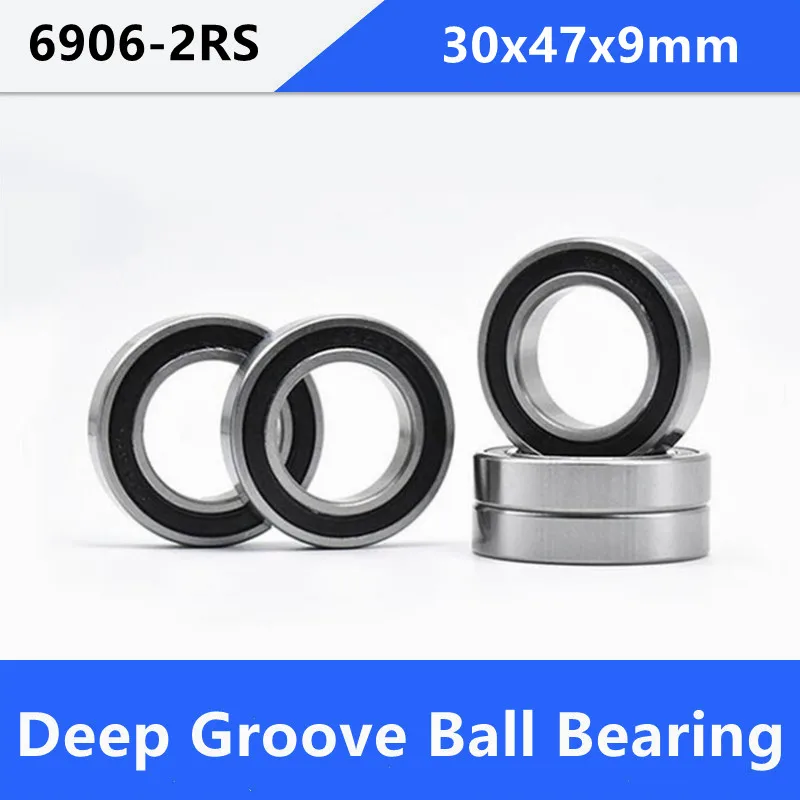 50pcs/lot 6906 2RS 6906 30*47*9mm 6906RS 61906 2RS rubber sealed deep ...