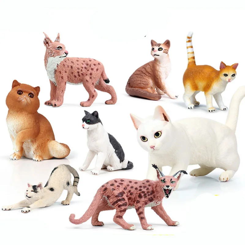 18 Kinds Cat Family Animal Figure Collectible Toys Cat Animal Cognition ...
