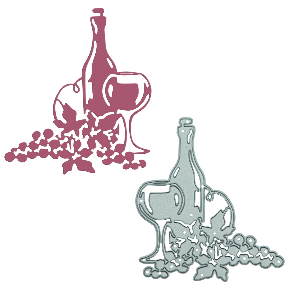 Wine-In-Glass-Bottle-Grape-Pattern-Cutting-Die-Scrapbooking-Embossing ...