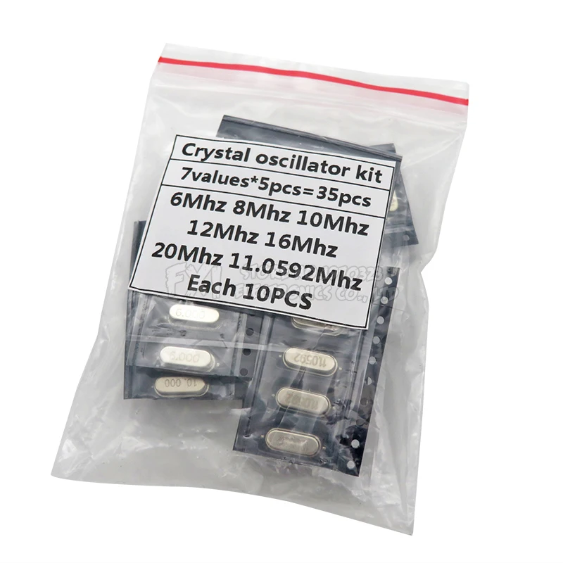Kit de oscilador de cristal hjxrhgal, 7 tipos * 5 piezas = 35 piezas 49S SMD SMD, cristales 6Mhz ...
