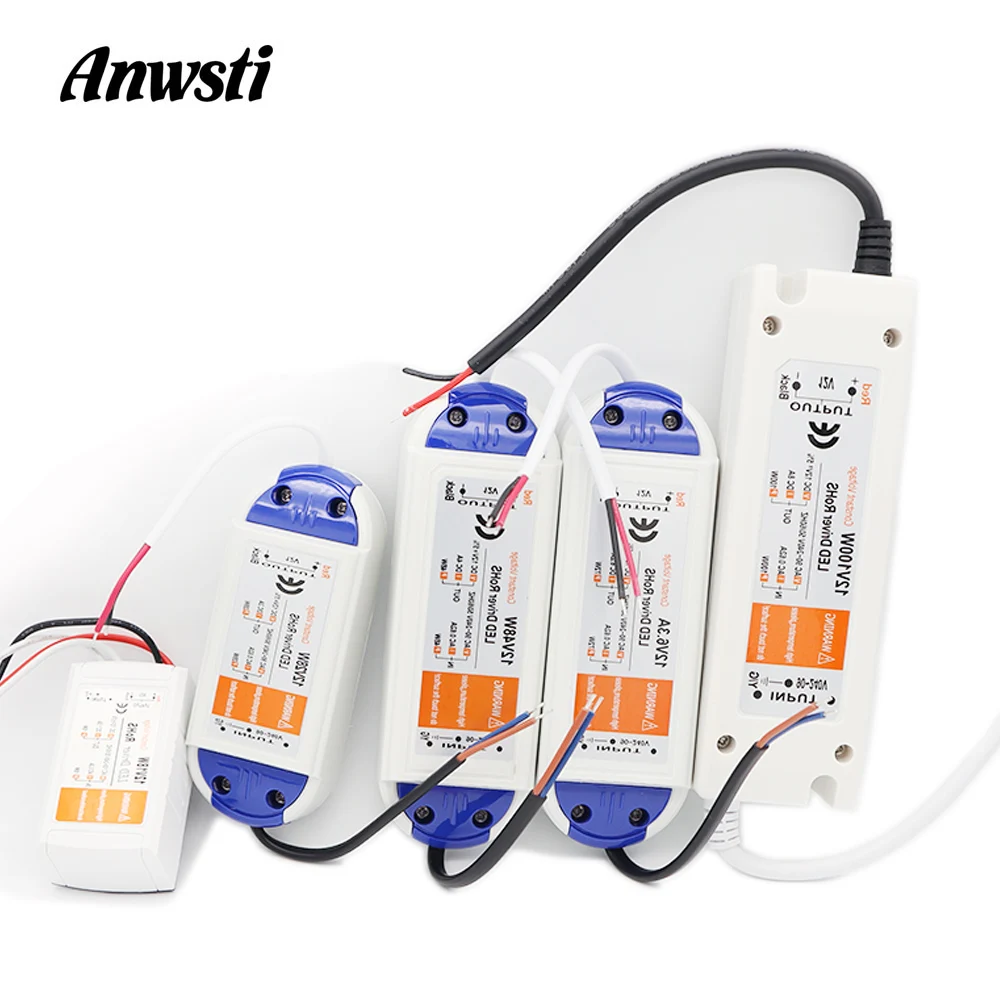 12v Power Supply Led Driver 18w 28w 48w 72w 100w Power Adapter Ac 110v ...