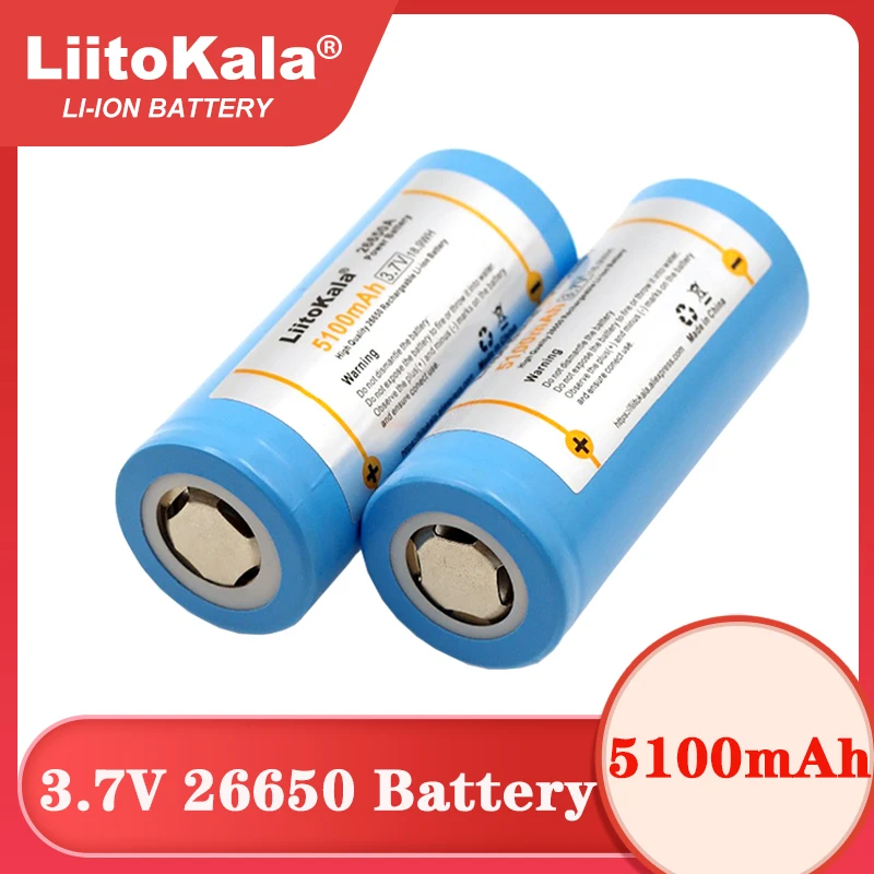 3pcs Liitokala 26650-55a 5000mah 26650 Li-ion 3.7v Rechargeable Battery ...