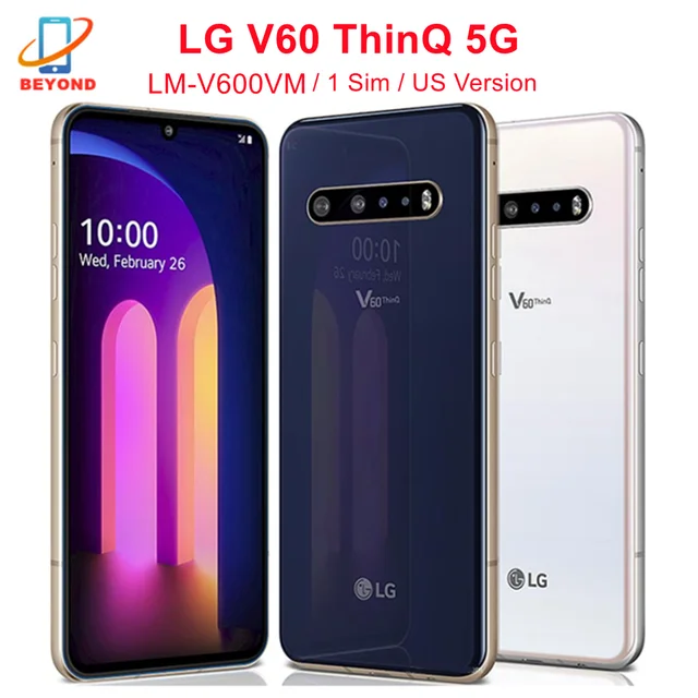 Original LG V60 ThinQ 5G V600VM 6.8″ 48MP Camera 8GB RAM 128GB ROM Octa Core NFC Snapdragon ...