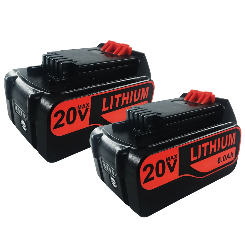 6000mAh Li ion Rechargeable Battery for Black&Decker LB20 LBX20 LBXR20 ...