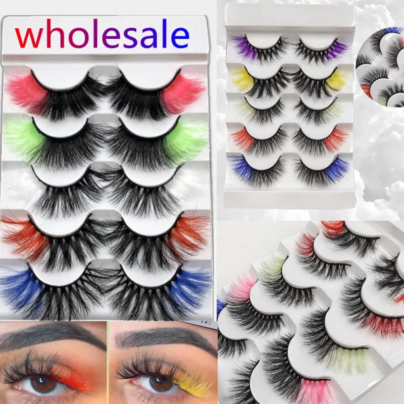 5Pair butterfly Colored False Eyelashes Cosplay Party& Daily Eye Makeup ...