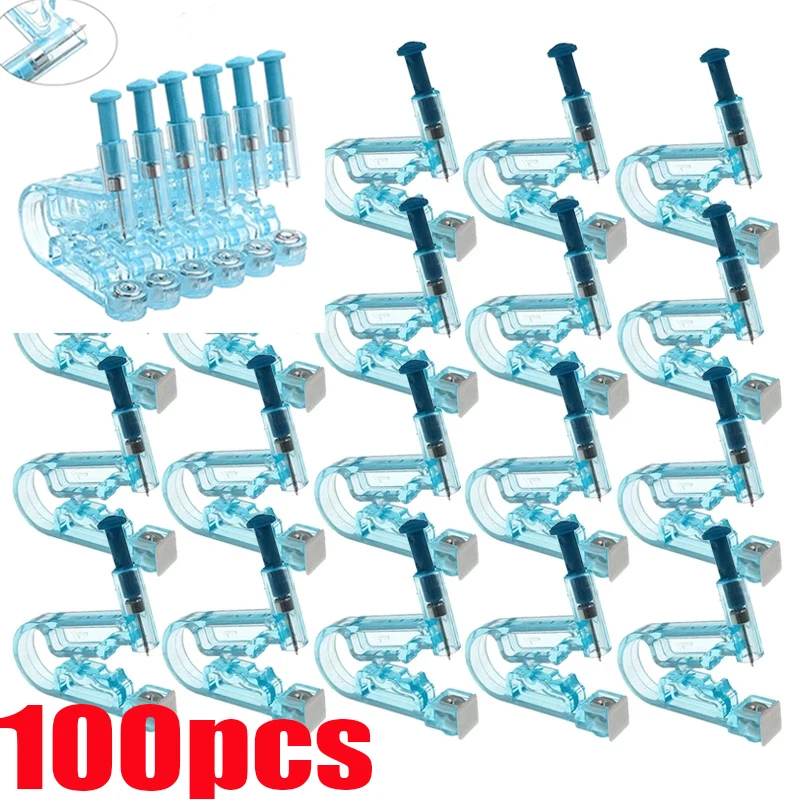 100pcs Disposable Painless Ear Piercing Healthy Sterile Puncture Tool ...