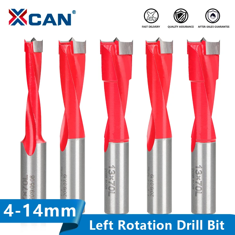 XCAN 1pc 4 14mm Wood Forstner Drill Bit Left Rotation Router Bit Row ...