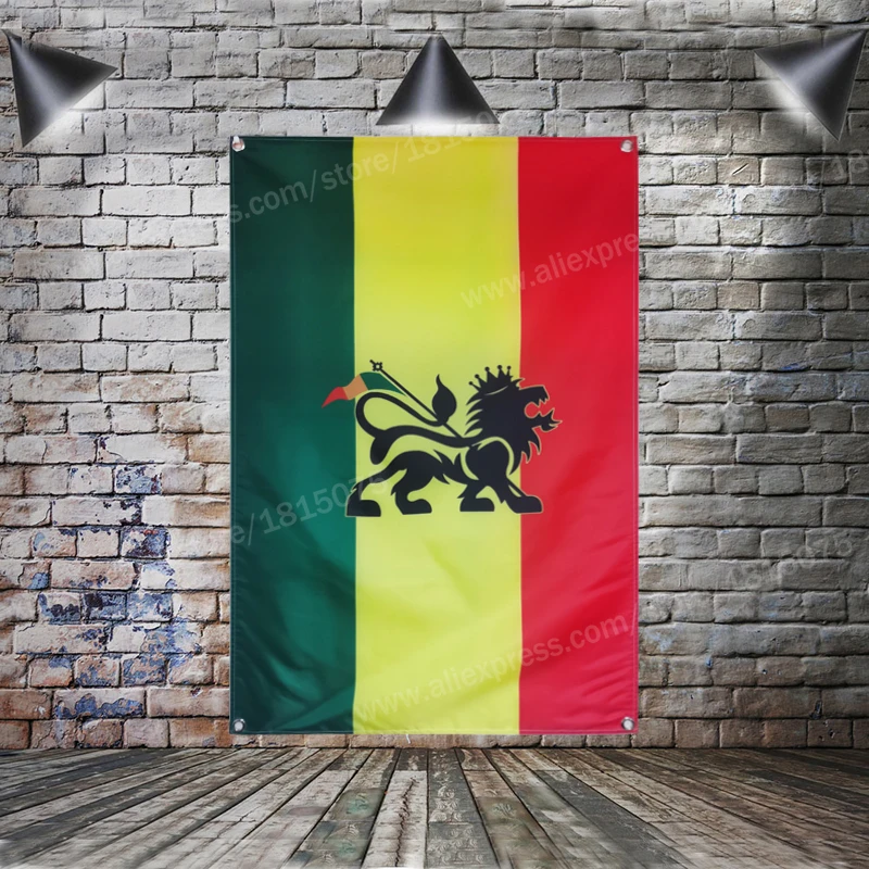 Bandera-de-Le-n-Reggae-Rasta-bandera-personalizada-para-interiores-m ...