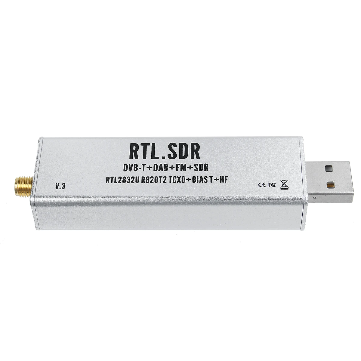 TCXO receptor RTL SDR de 0,1 MHz 1,7 GHz, Dongle de RTL SDR USB R820t2 ...