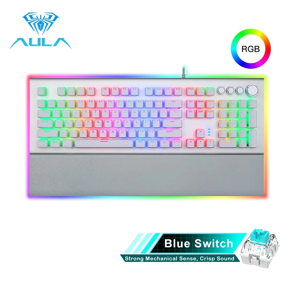 Aula L2098 Rgb Keyboard Gaming Mechanical Keyboard Blue Switch Wired ...