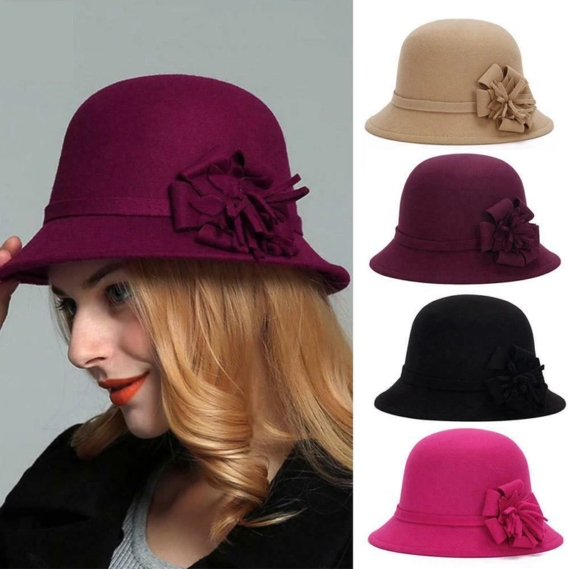 Chapéu feminino tipo fedora, chapéu da moda vintage para mulheres, de ...