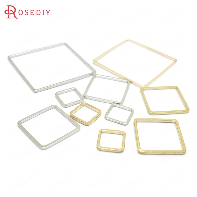 8/10/12/14/16/20/25/30/35/40MM Brass Square Closed Rings Connect Rings ...