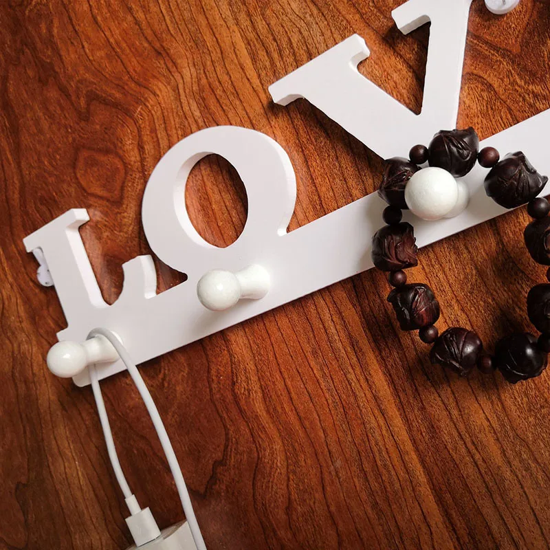 4 крючка шляпа Ключ вешалка для одежды белый крючок в виде сердца пальто полотенце сумка