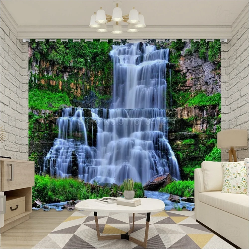 Landscape-Curtain-Cave-Waterfall-Living-Room-Bedroom-Photo-Blackout ...