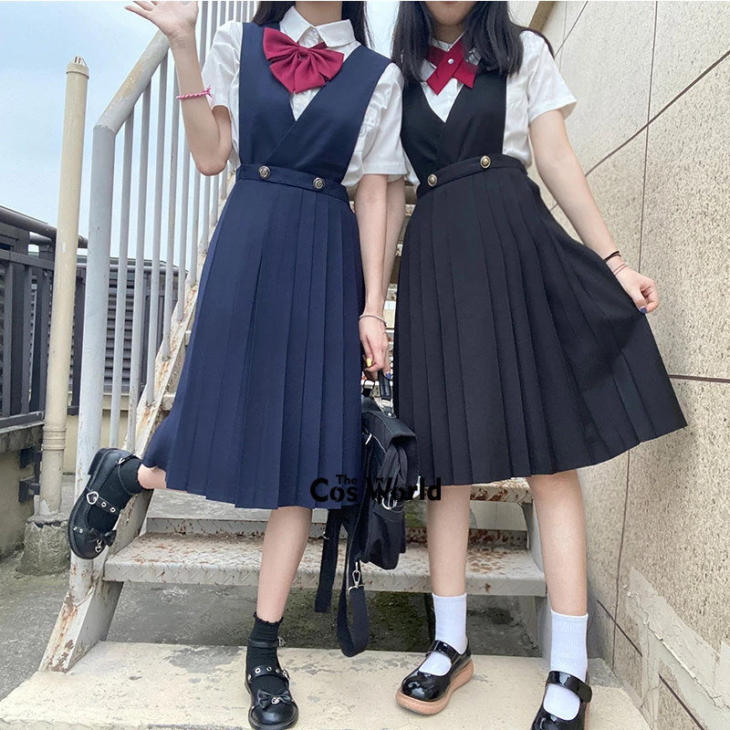 Japanese Girl's Women's Sleeveless Pinafore Dress JK High School ...