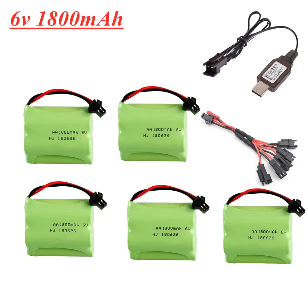 6v 1800mAh Ni-MH Battery For Rc toys Cars Tanks Robots Boats Guns 5* AA ...