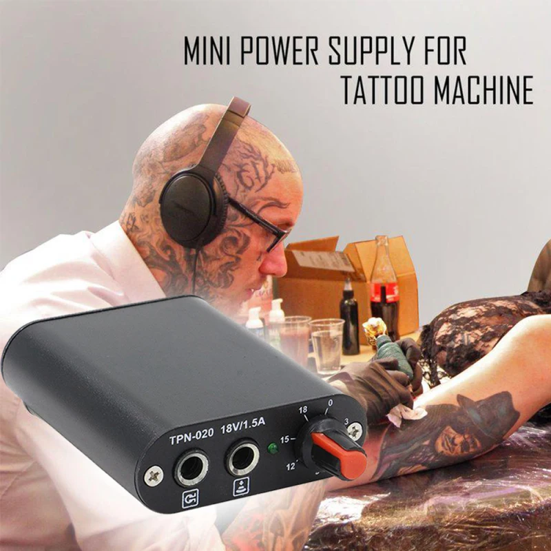 1pc Mini Tattoo Power Supply Professional Black /Red/Blue Motor Power ...
