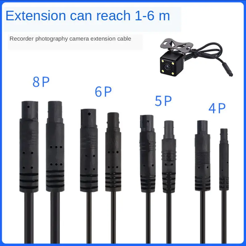 1/2/3/4/5m Car Rear View Camera Cable For Bmw Jack Line 4 Pin 5p 6p 8p ...