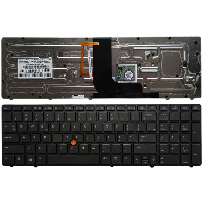NEW US Laptop Keyboard for HP Elitebook 8560W 8570W English with ...