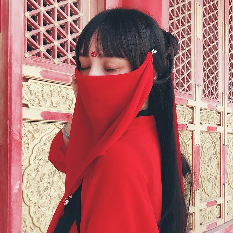 Chinese-Hanfu-Ancient-Antiquity-Veil-Covering-The-Face-Translucent-Tang ...