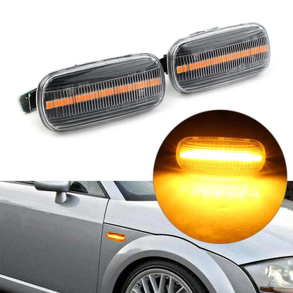 2Pcs Auto Car Dynamic LED Side Marker Fender Lights Car Turn Signal ...