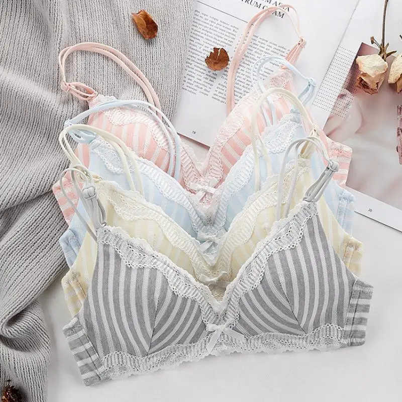 French-Triangle-Cup-Bra-Bralette-Women-Sweet-Push-Up-Underwear-Wireless ...