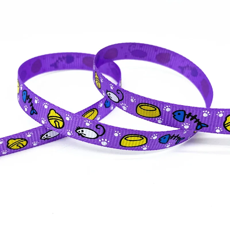 5 Yards 10mm Pet Ribbon Printed Animal Grosgrain Ribbons for Gift ...