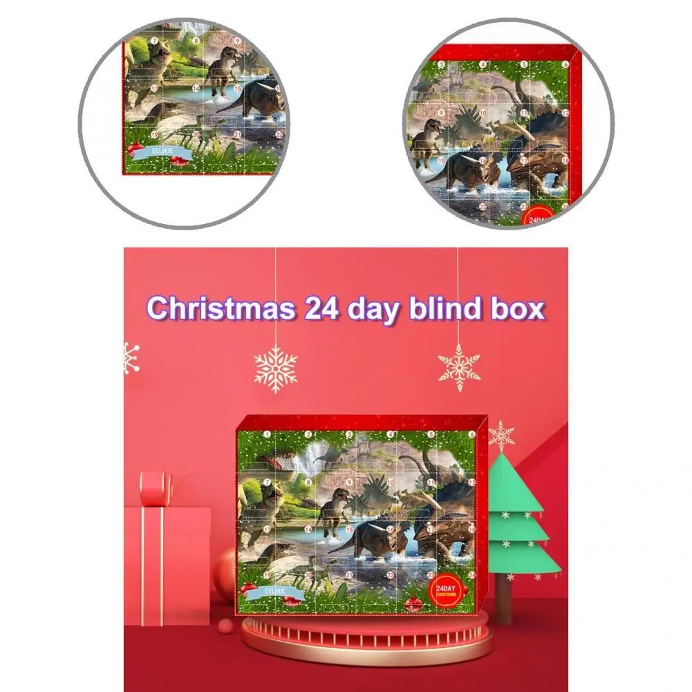 24PCS 2021 Christmas Countdown Calendar Blind Box Christmas Dinosaurs ...