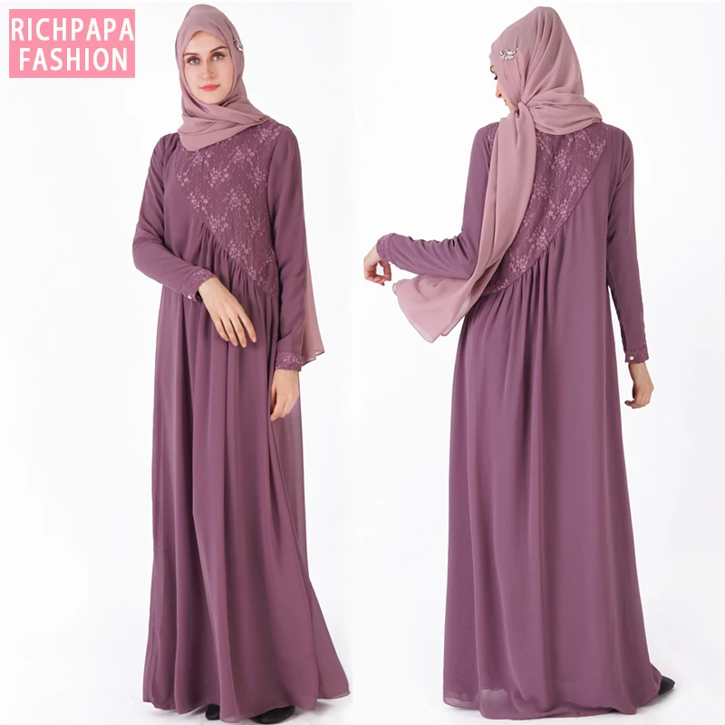 Chiffon Kaftan Hijab Muslim Dress Abaya Turkey Dubai Caftan Ramadan Abayas For Women Turkish ...
